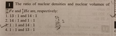 1 The Ratio Of Nuclear Densities And Nuclear Volumes Of 2656 Fe And 24 He