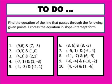 Equation Of The Line Using Two Point Form PPTX