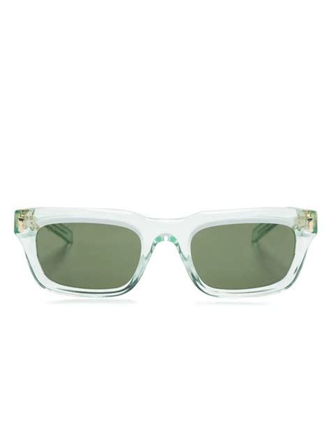 Gucci Square Frame Sunglasses In Green Modesens