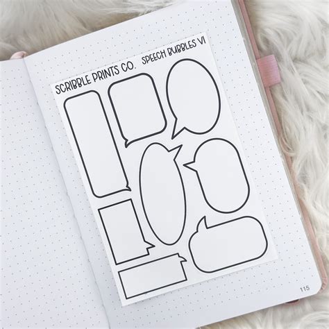 Speech Bubbles V1 Matte Reading Journal Stickers Scribble Prints Co