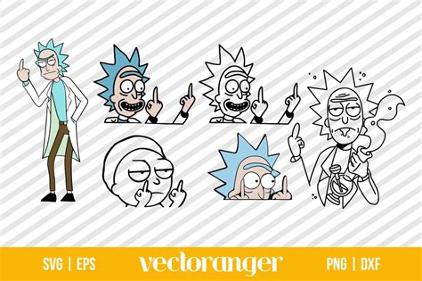 Rick And Morty Flipping Off Svg Bundle Vectoranger