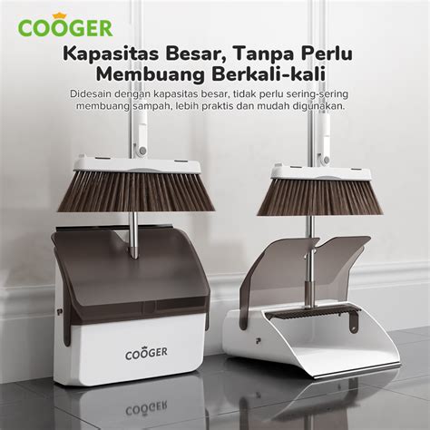 Jual COOGER Sapu Dan Pengki Set Sapu 2IN1 Luxury Broom Set Sapu
