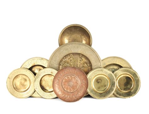 Bonhams A Collection Of Eight Victorian Brass Chargers And Dishes 9