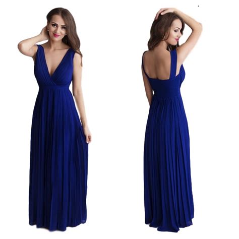 Galajurk Koningsblauw Schouderbanden Chiffon R1307 Honneloeloe
