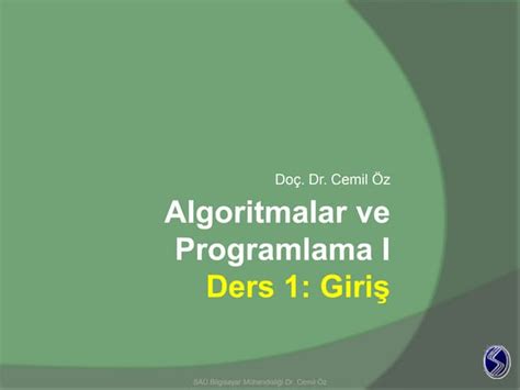 Algoritmalarve Programlamai Ders1 Ppt