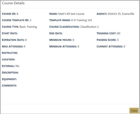 Training Module Dashboard