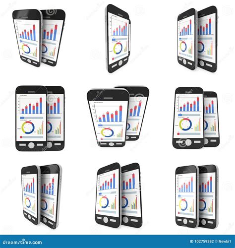 Small Data On Smartphone Stock Illustration Illustration Of Chart