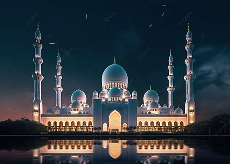 Mosque At Night For Ramadan Kareem Eid Mubarak Al Adha Islamic