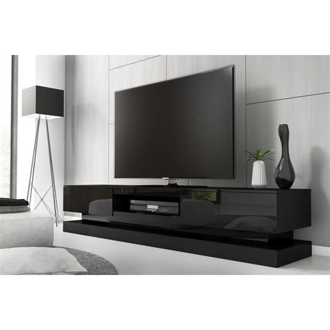 Large Black High Gloss TV Unit with LED Lighting - TV's up to 70 ...