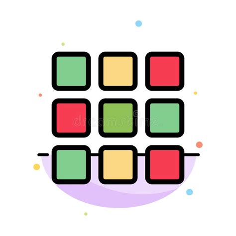 Web Grid Shape Squares Abstract Flat Color Icon Template Stock