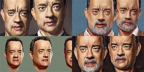 Tom Hanks With Thick Eyebrows Short Beard Short Stable Diffusion