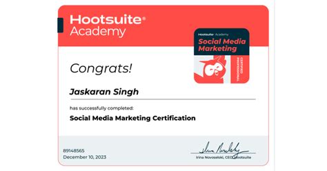 Jaskaran Singh On Linkedin Social Media Marketing Certification