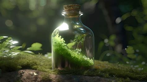 Pequeño Ecosistema En Una Botella Foto Premium