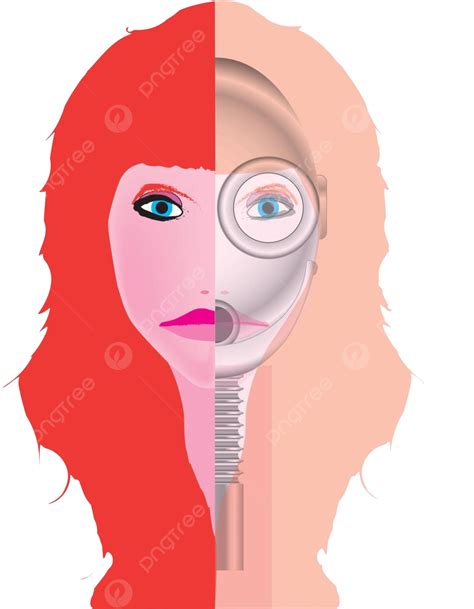 Robot Girl Robot Isolated On White Girl Vector Robot Isolated On