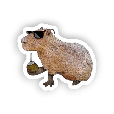 Capibara Tomando Mate 615 Mundo Calcos