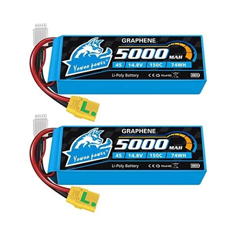 Yowoo 4S Lipo Batterie 5000mAh 14 8V 150C RC Batterie Graphène with
