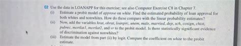 C2 Use The Data In Loanapp For This Exercise See