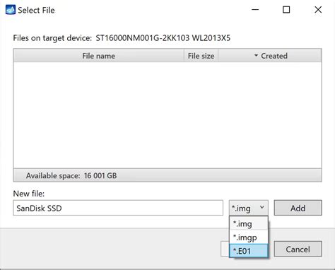 Image To A File On A Target Device With Atola Insight Forensic