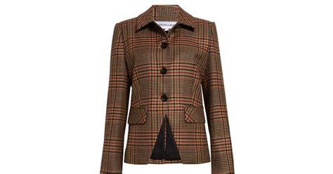 Veronica Beard Aire Houndstooth Check Wool Dickey Jacket In Brown Lyst