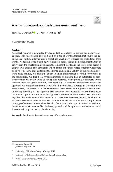 Pdf A Semantic Network Approach To Measuring Sentiment