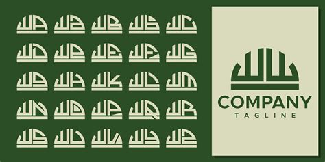 추상 반원 문자 W 로고 디자인 세트 현대 곡선 Ww W 문자 로고 템플릿입니다 로고에 대한 스톡 벡터 아트 및 기타 이미지 로고 알파벳 W 0명 Istock