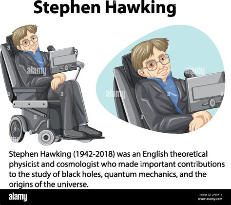 Informative Biography Of Stephen Hawking Illustration Stock Vector
