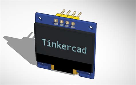 3d design oled 128x64 display with i2c tinkercad