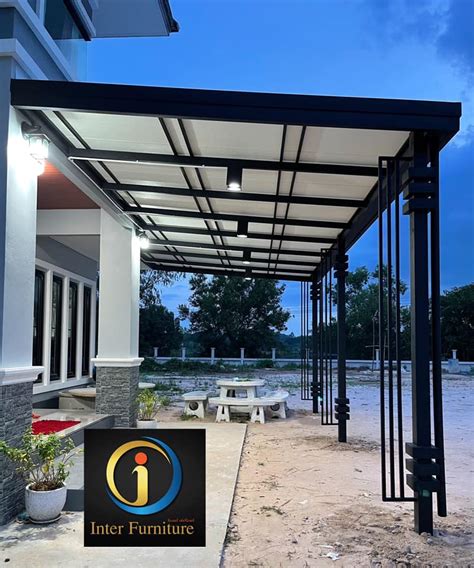 🏡🏡🏡🏡🏡ผลงานต่อเติมกันสาด หลังคาเมทัลชีล พียูโฟมท้องเรียบ แบบโชว์โครงสีดำ