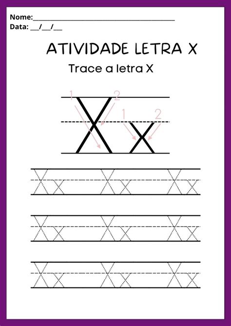 Atividades Com A Letra X Maiúscula E Minúscula Para Imprimir