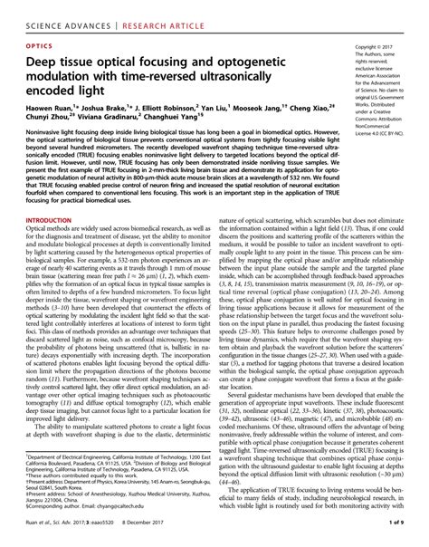Pdf Deep Tissue Optical Focusing And Optogenetic Modulation With Time Reversed Ultrasonically