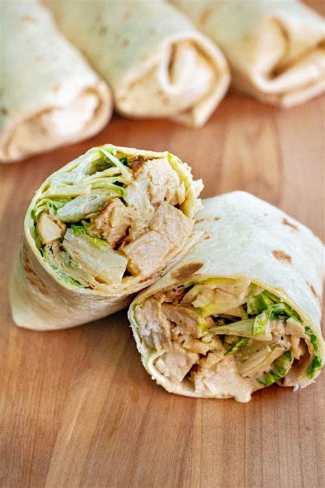 Chicken Caesar Salad Wrap Served From Scratch
