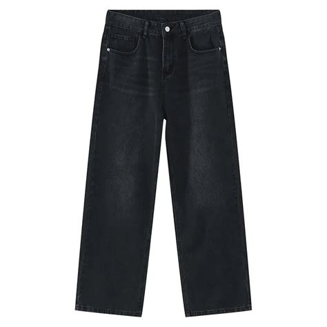 Washed Black Relaxed Fit Jeans Streets Of Seoul Mens Korean Style