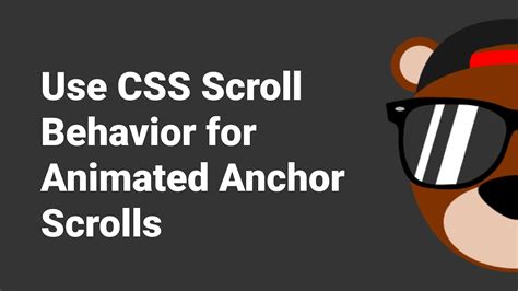 Use Css Scroll Behavior For Animated Anchor Scrolls Youtube