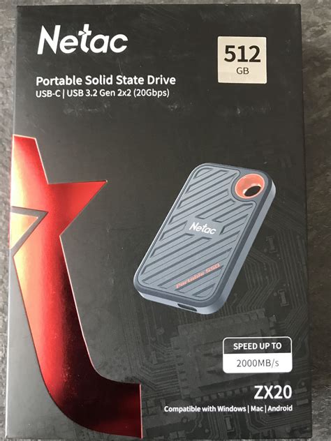 Внешний Ssd диск Netac Zx20 512gb Usb 3 2 Gen 2 Type C Nt01zx20 512g