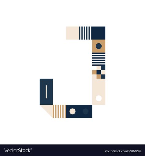 Pixel Art Letter J Colorful Consist Royalty Free Vector
