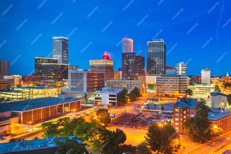 Horizonte De La Ciudad Del Centro De Tulsa Oklahoma Estados Unidos