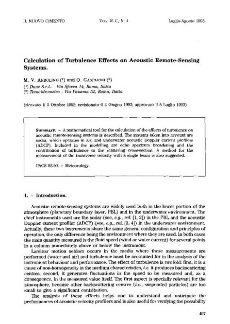 Pdf Calculation Of Turbulence Effects On Acoustic Remote Sensing System Dokumen Tips