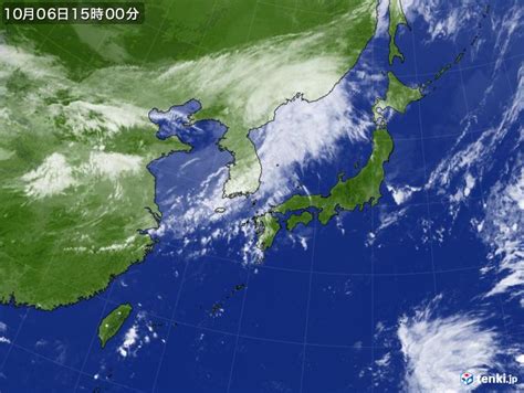 過去の気象衛星日本付近2024年10月06日 日本気象協会 Tenkijp