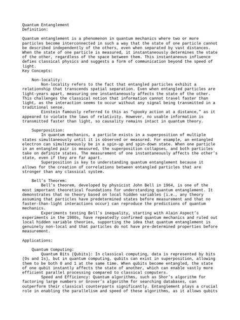 Quantam Entanglement Pdf