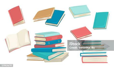 책 세트 다른 색상 열린 책 책의 스택 노트북 및 노트북 벡터 일러스트레이션 0명에 대한 스톡 벡터 아트 및 기타 이미지 0명 가리기 개체 그룹 Istock