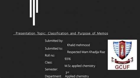 Purpose And Classifications Of Memos Pptx Science