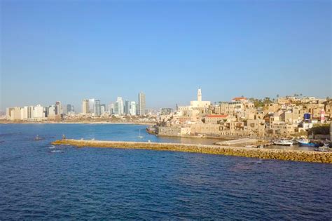 テルアビブに面した旧市街とヤッファ港の上空画像 イスラエルのストックフォトや画像を多数ご用意 イスラエル テルアビブ 人物なし