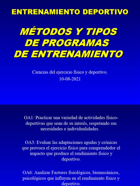 Tipos De Entrenamientos Deportivos Electividad Pdf