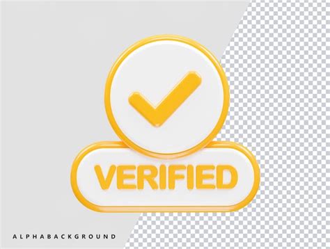 Premium Psd Verified Icon Render Illustration 3d Element Rendering