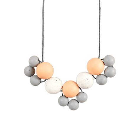 Mustard Grey And Orange Silicone Necklace Kodes