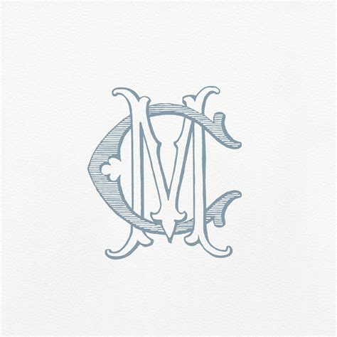 Cm Vintage Monogram Mc Duogram Cm Antique Classic Wedding Monogram Interlocking Two Letter