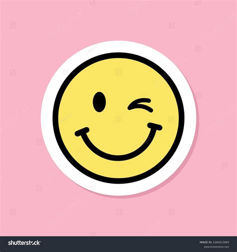 Wink Smiley Face Winking Eye Smiley Face Icon Set Stock Vector
