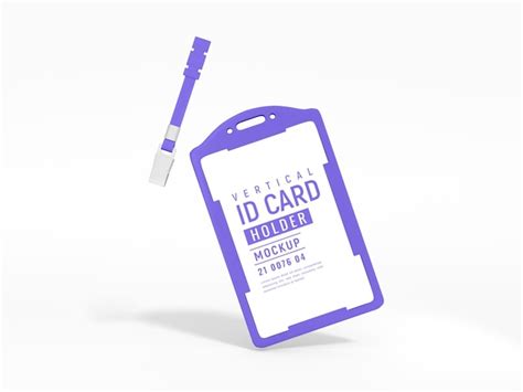 수직 Id 카드 홀더 목업 프리미엄 Psd 파일