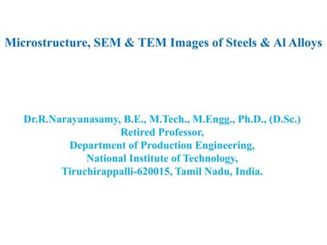 Dr R N Microstructure And Sem Images Pptx