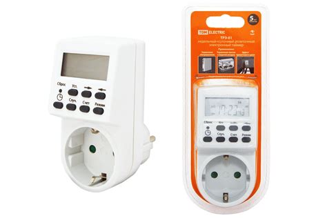 Таймер розеточный электронный ТРЭ 01 1мин 7дн 20on Off 16А недельный Sq1506 0002 Tdm